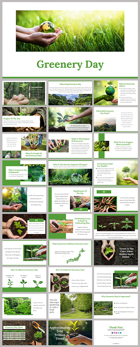 Shop Now! Amazing Greenery Day PowerPoint Template