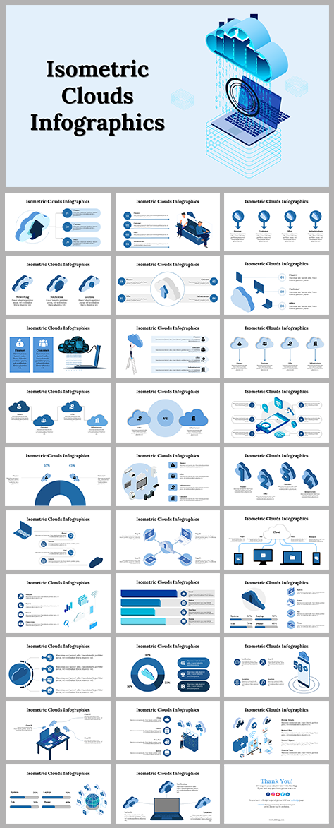 Isometric Clouds Infographics PowerPoint And Google Slides