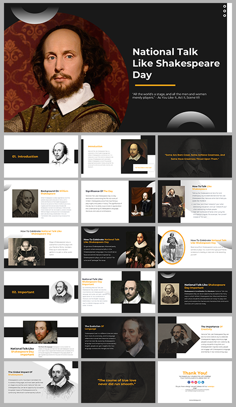 National Talk Like Shakespeare Day Google Slides Themes