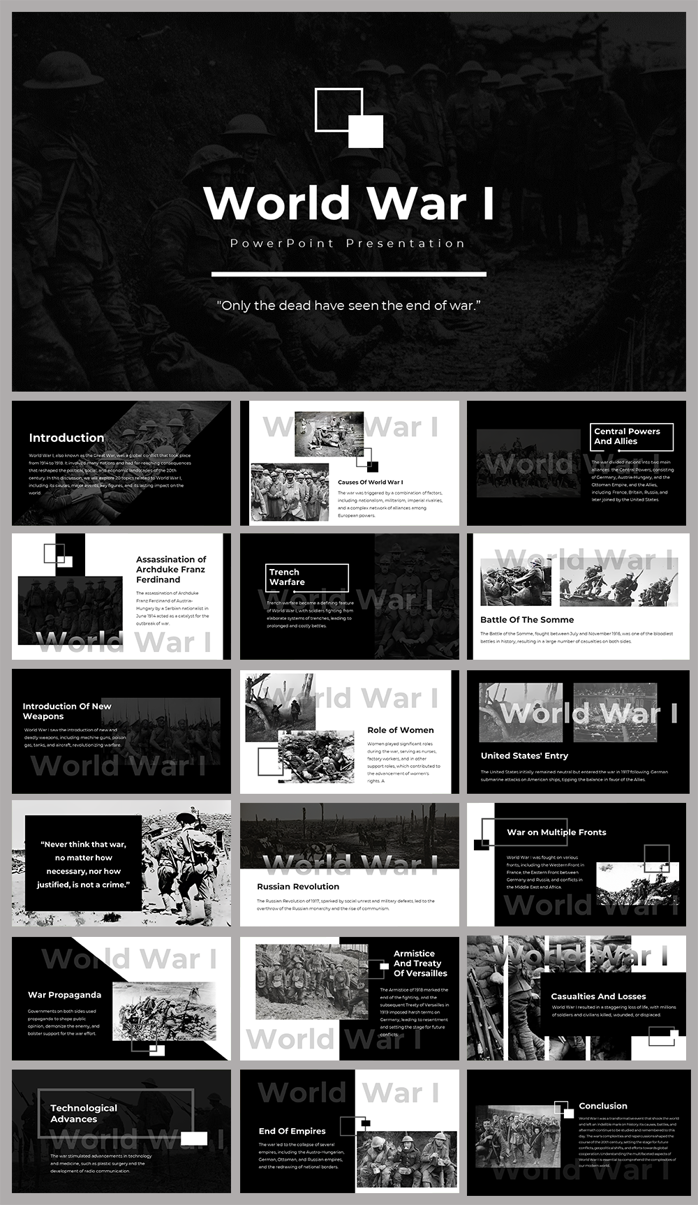 World War I PowerPoint And Google Slides Templates