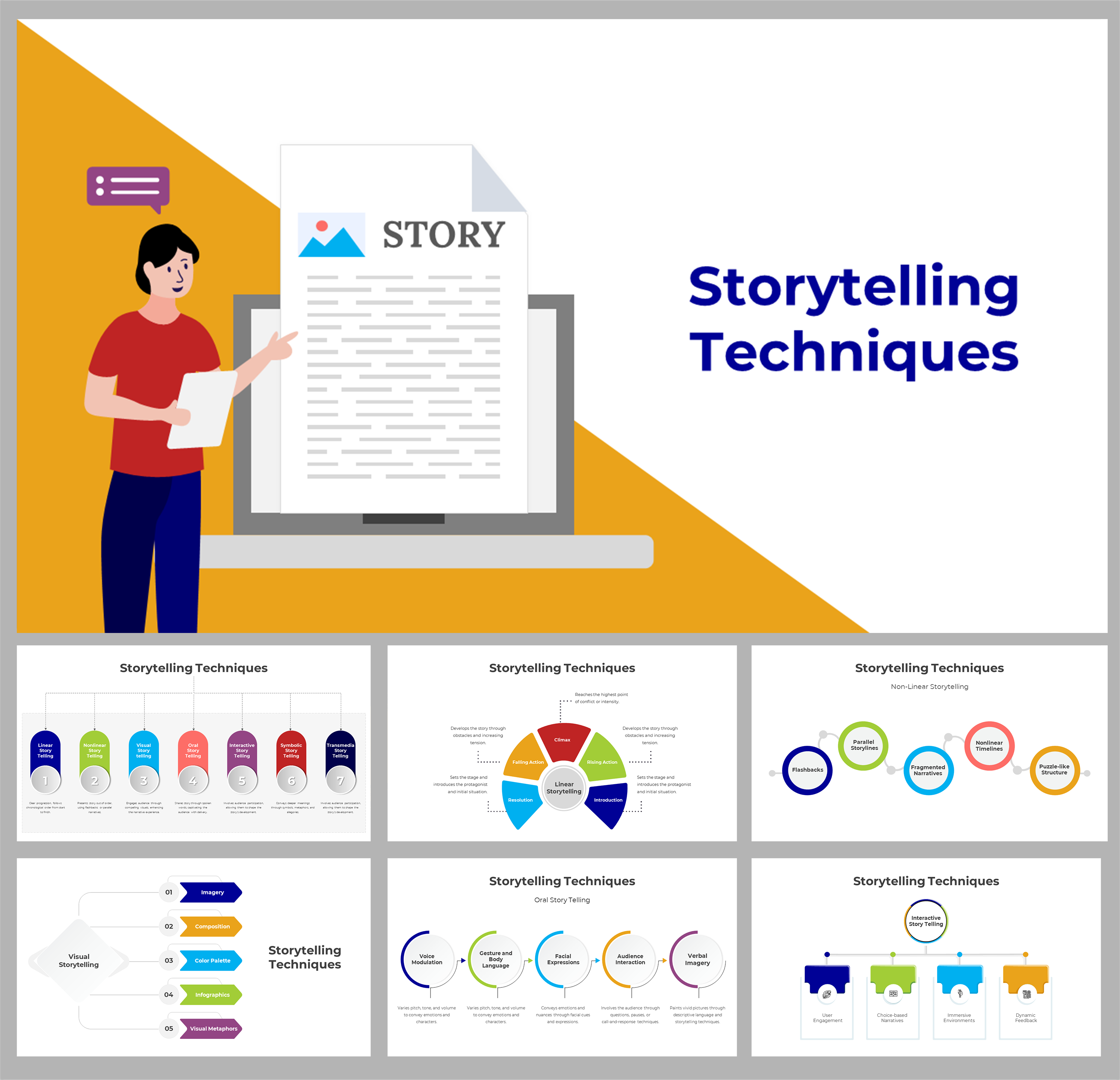 Storytelling Techniques PowerPoint And Google Slides Themes