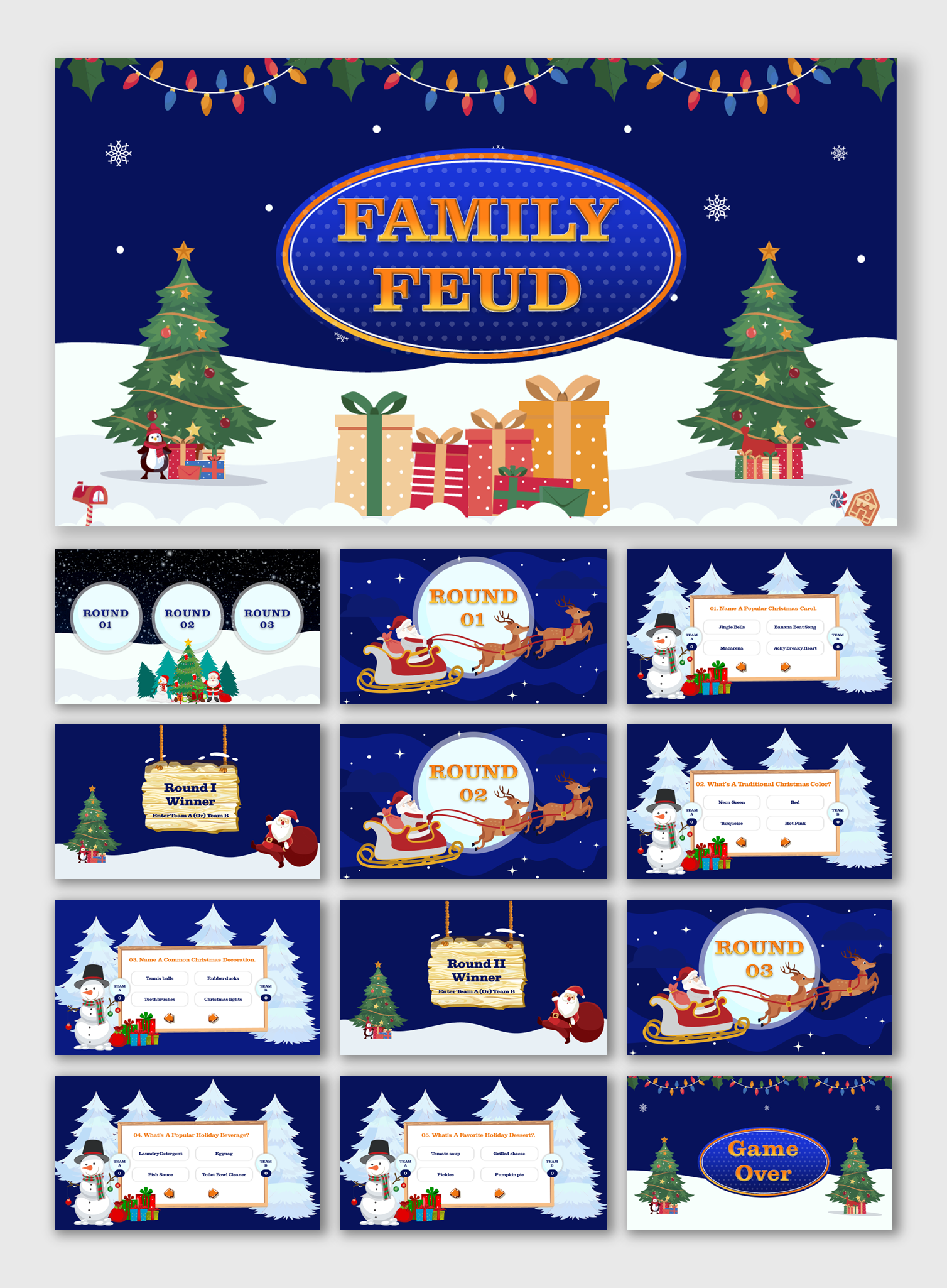 Christmas Friendly Feud Game, Christmas Party Game, Printable ... Christmas Friendly Feud Game, Christmas Party Game, Printable ...