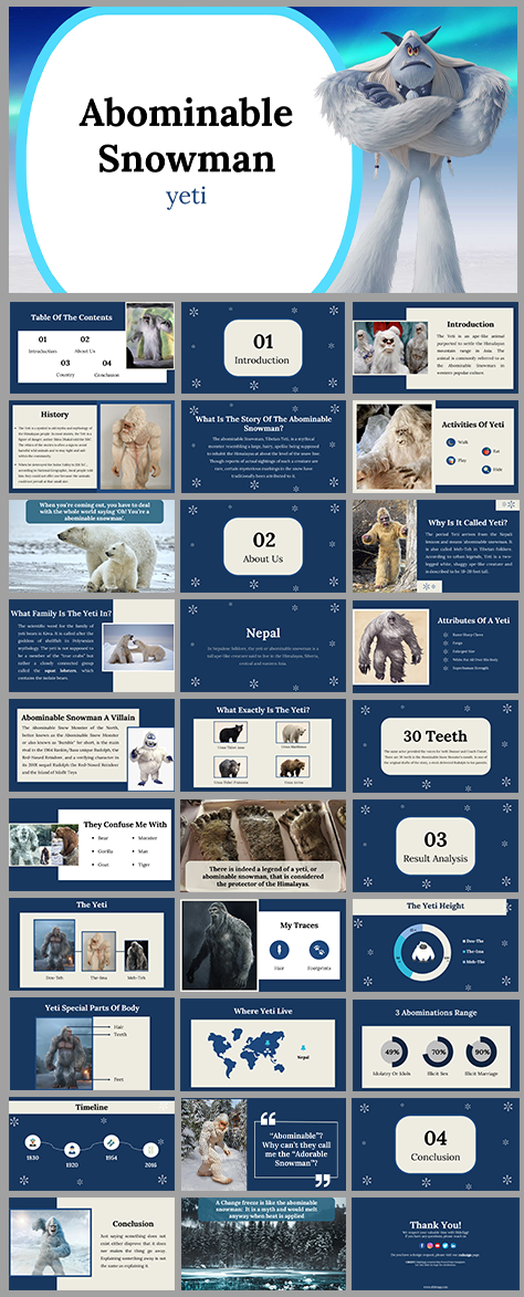 Abominable Snowman PowerPoint and Google Slides Themes