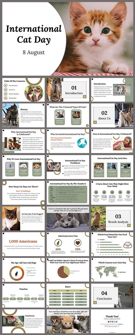 International Cat Day PowerPoint and Google Slides Templates