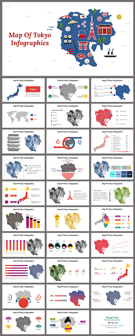 Our Predesigned Map Of Tokyo Infographics PowerPoint