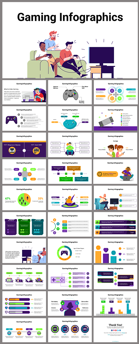 Gaming Infographics PowerPoint And Google Slides Templates