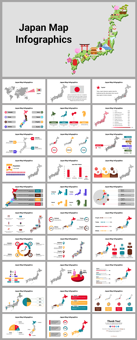 Discover The Japan Map Infographics PowerPoint Presentation