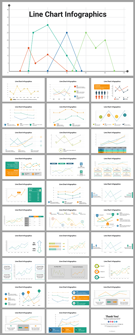 Our Predesigned Line Chart Infographics PowerPoint