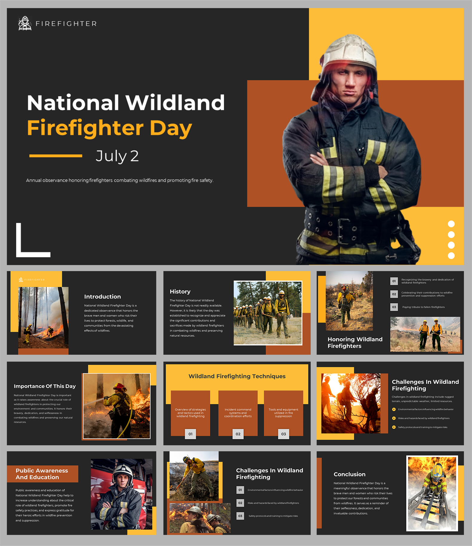 National Wildland Firefighter Day Google Slides Templates
