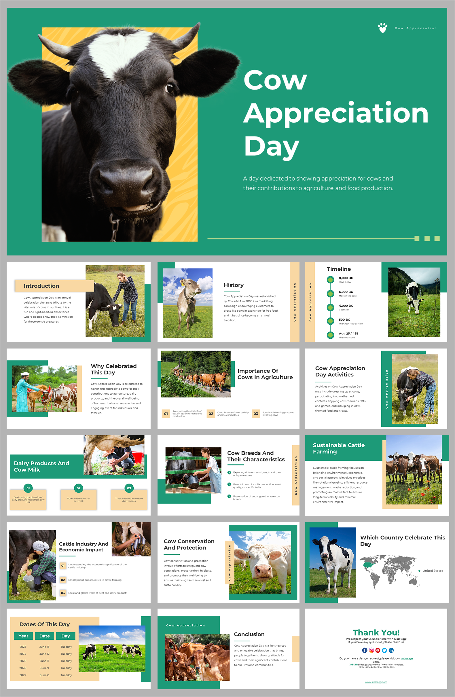 Cow Appreciation Day PowerPoint and Google Slides Templates