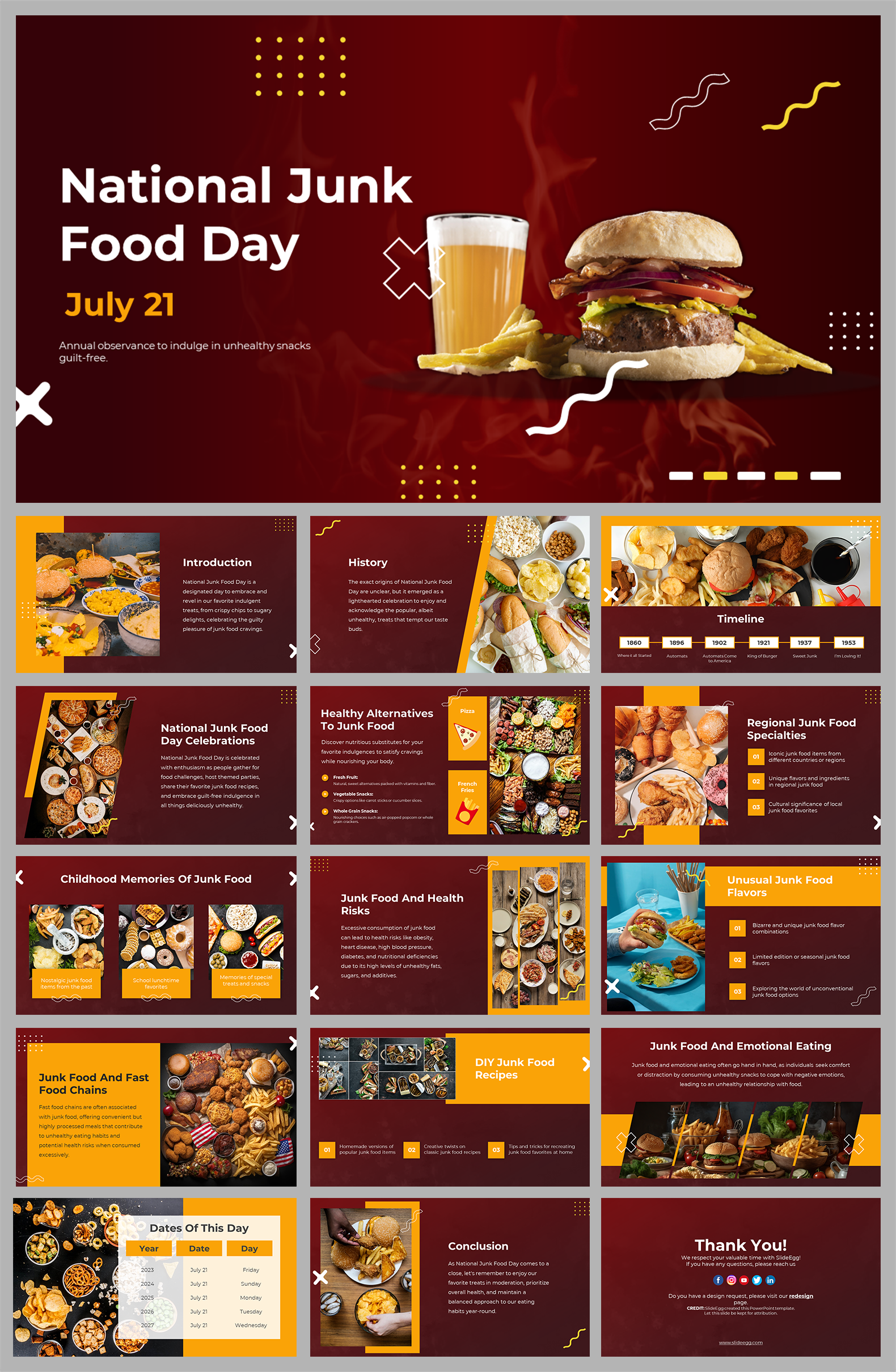 National Junk Food Day PPT and Google Slides Templates