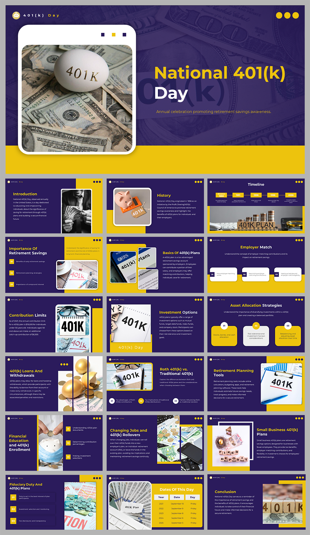New Arrival National 401k Day PPT And Google Slides Themes