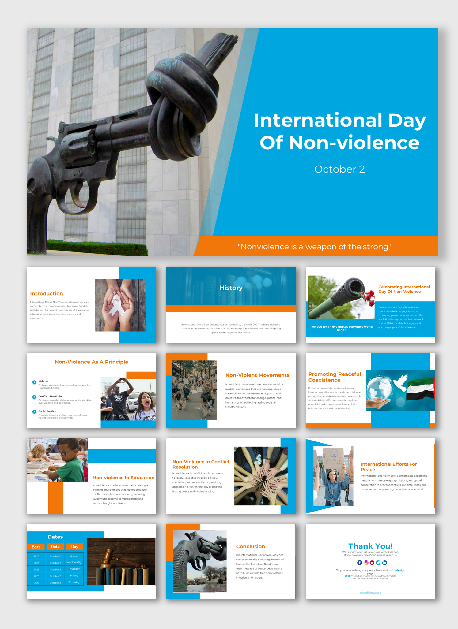 International Day Of Non-Violence Google Slides Themes