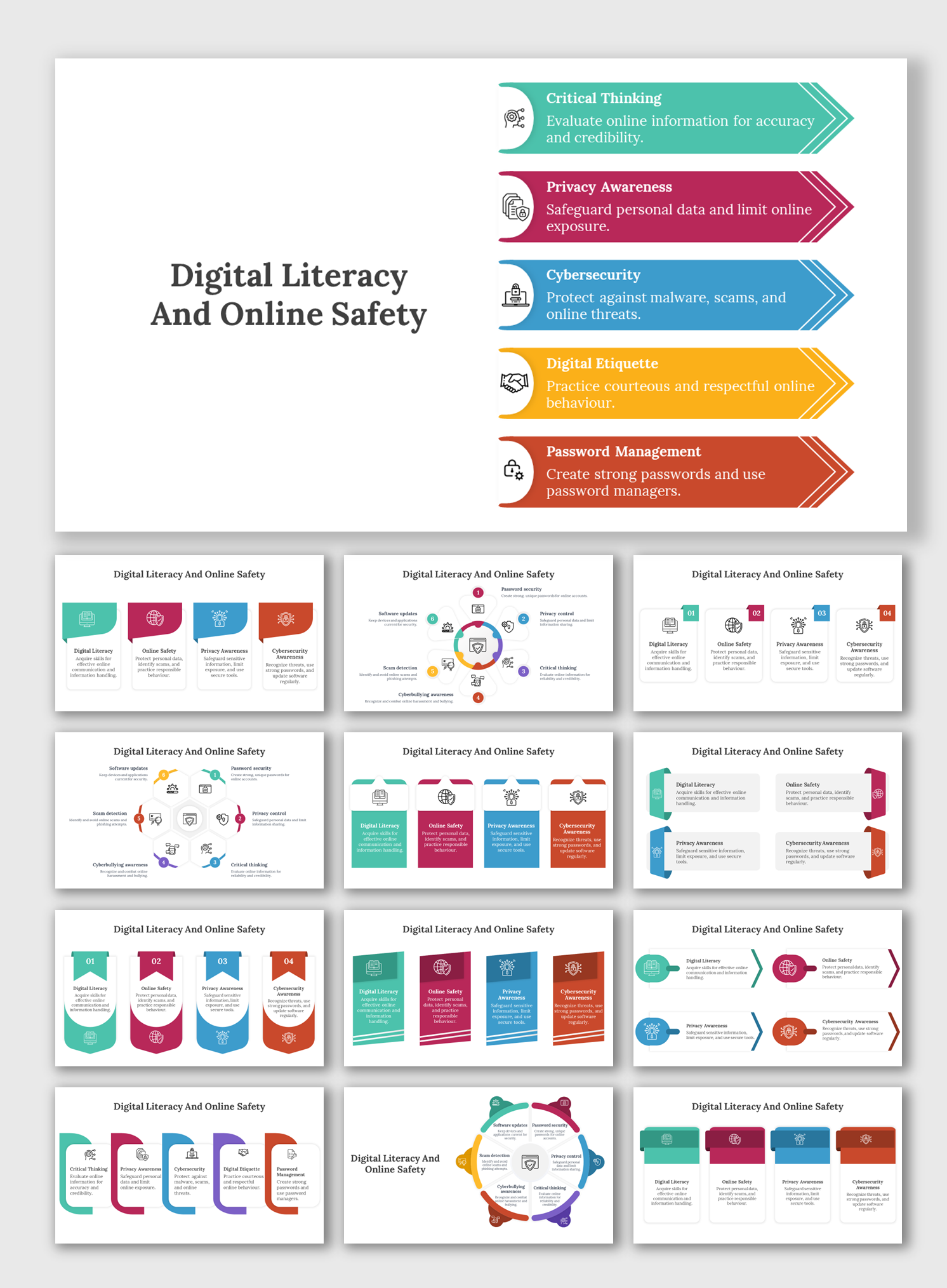 Get Digital Literacy And Online Safety PPT And Google Slides