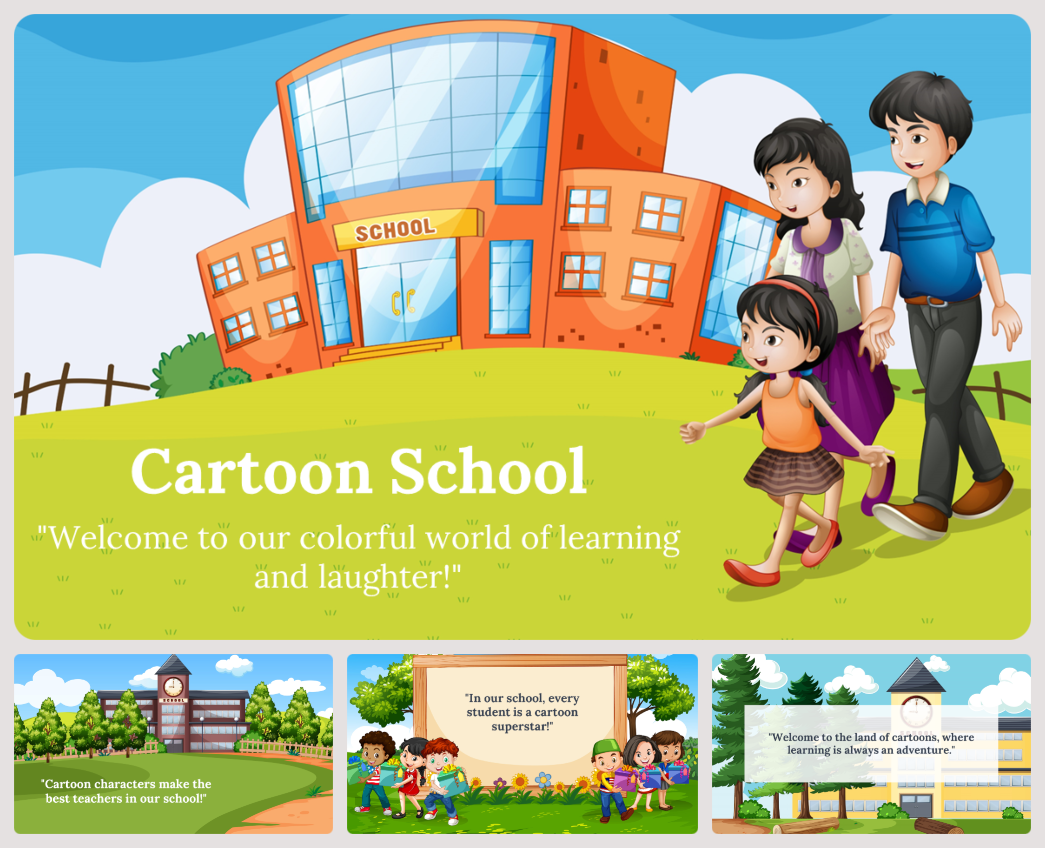 Cartoon School Background PPT and Google Slides Templates
