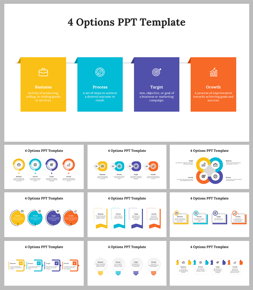 4 Options PPT Presentation and Google Slides Themes