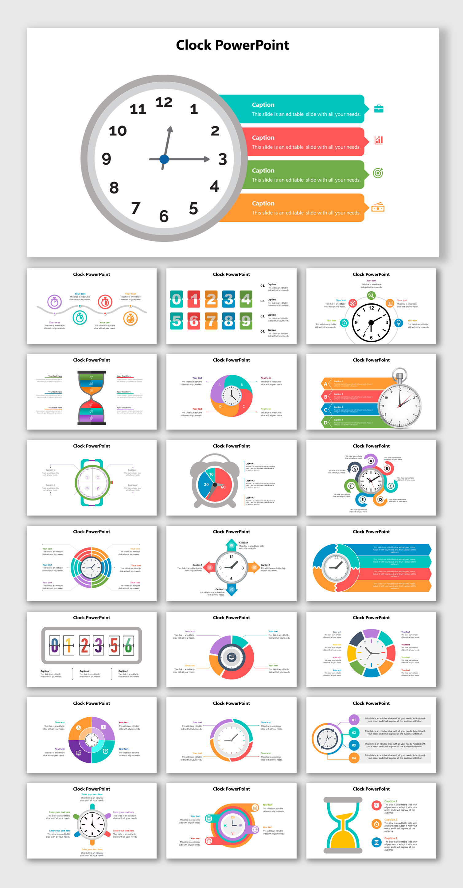 Editable Clocks PowerPoint And Google Slides Templates