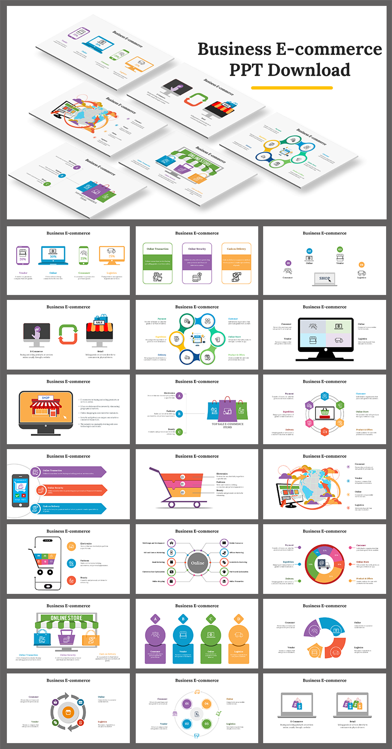 E Commerce Infographic Powerpoint Template Download
