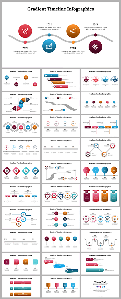 Gradient Timeline Infographics Google Slides Templates