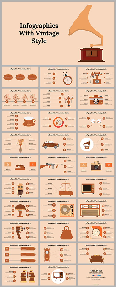 Infographics With Vintage Style PPT And Google Slides Themes