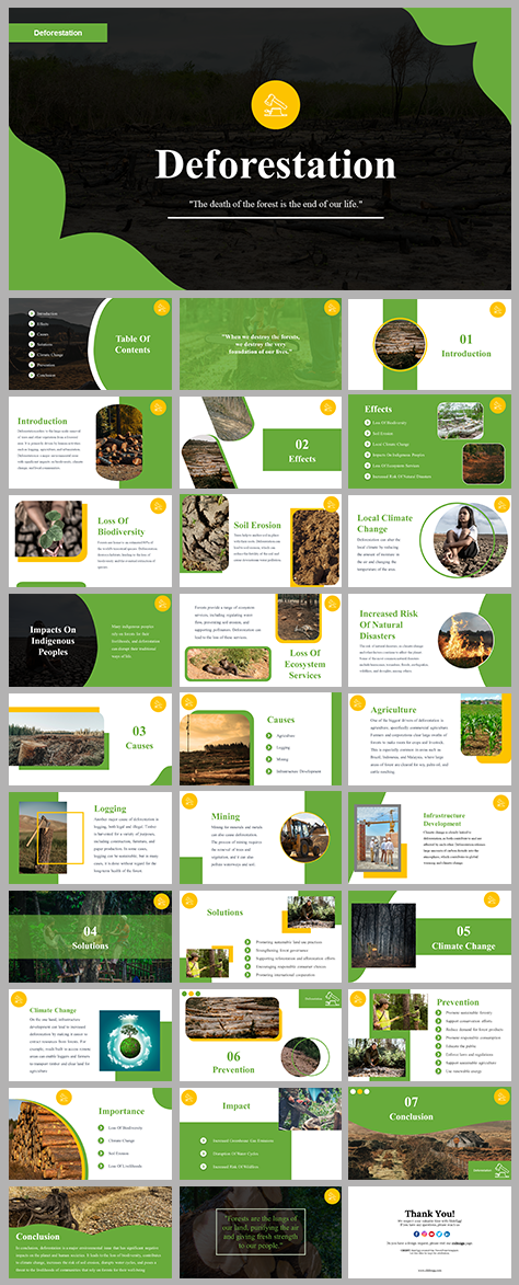 Deforestation PowerPoint and Google Slides Templates