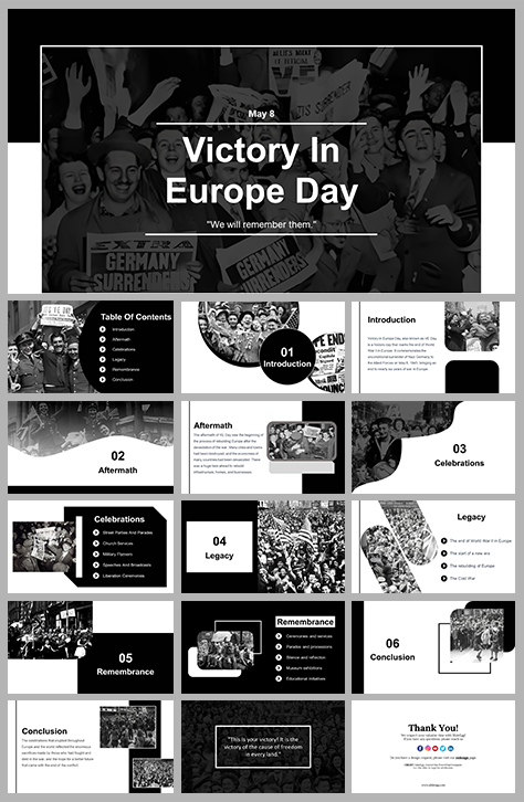 Victory in Europe Day PowerPoint And Google Slides Templates
