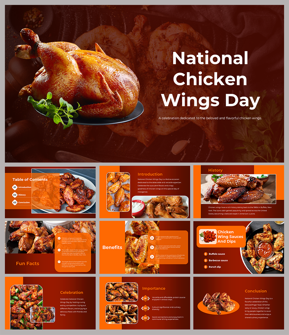 National Chicken Wings Day PPT And Google Slides Templates