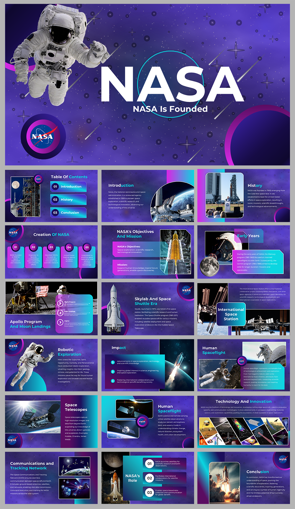 NASA Is Founded PowerPoint And Google Slides Templates