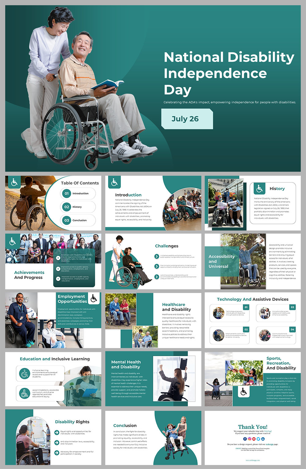 National Disability Independence Day Google Slides Templates