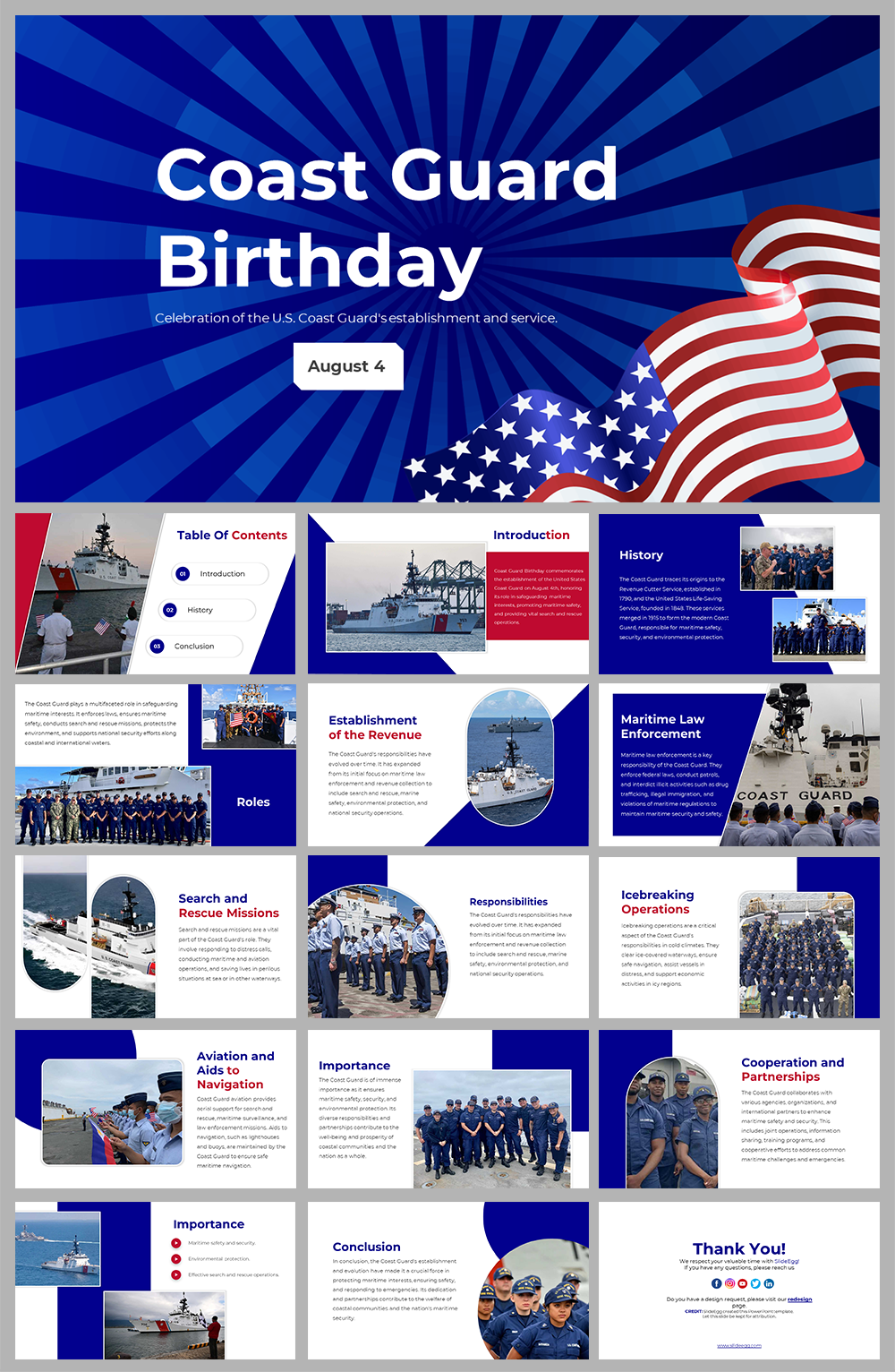 Coast Guard Birthday PPT And Google Slides Templates