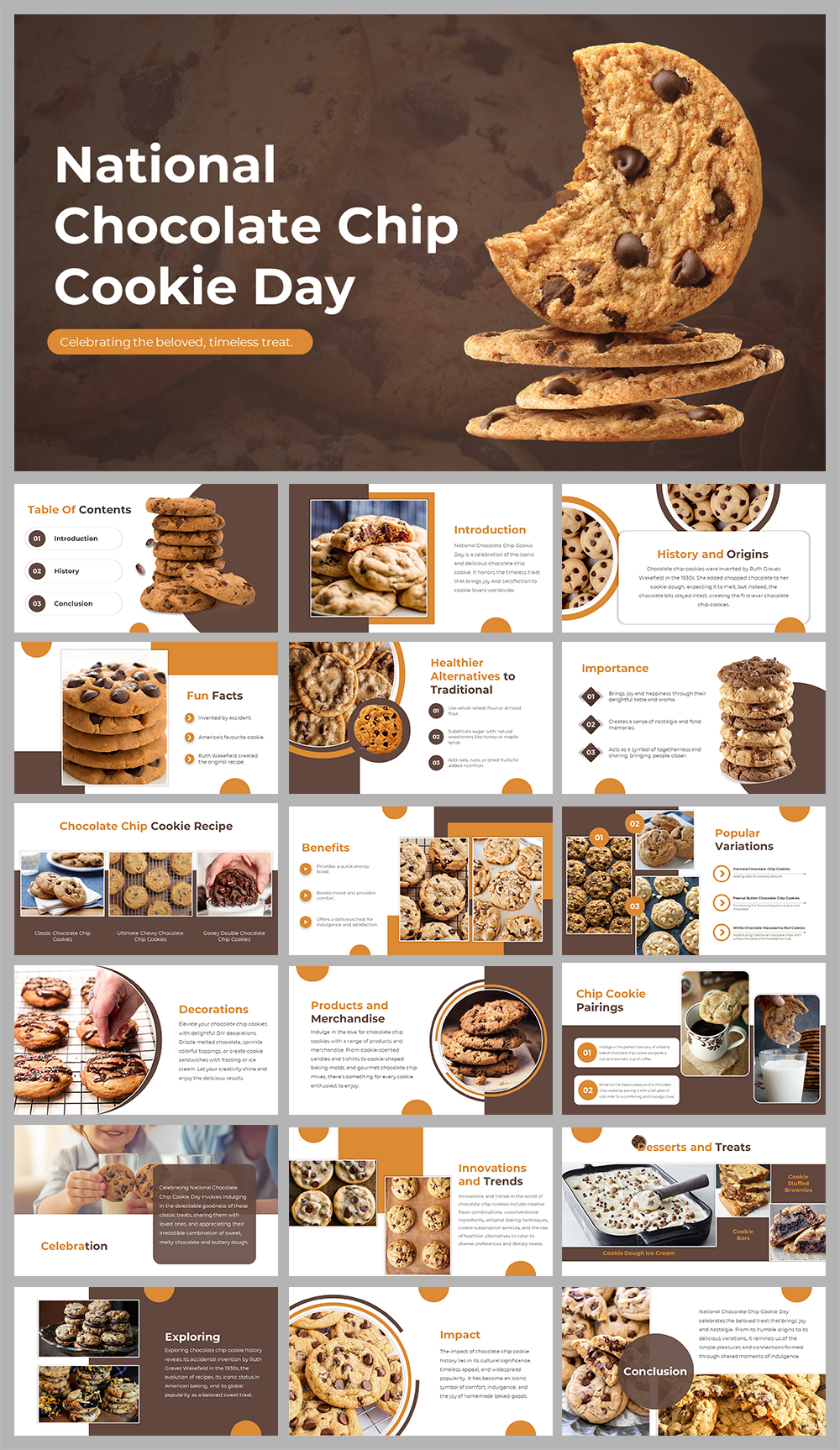 National Chocolate Chip Cookie Day Google Slides Templates