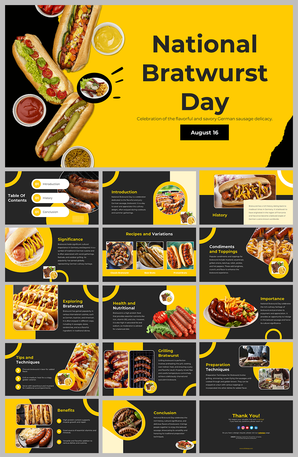 National Bratwurst Day PPT And Google Slides Templates