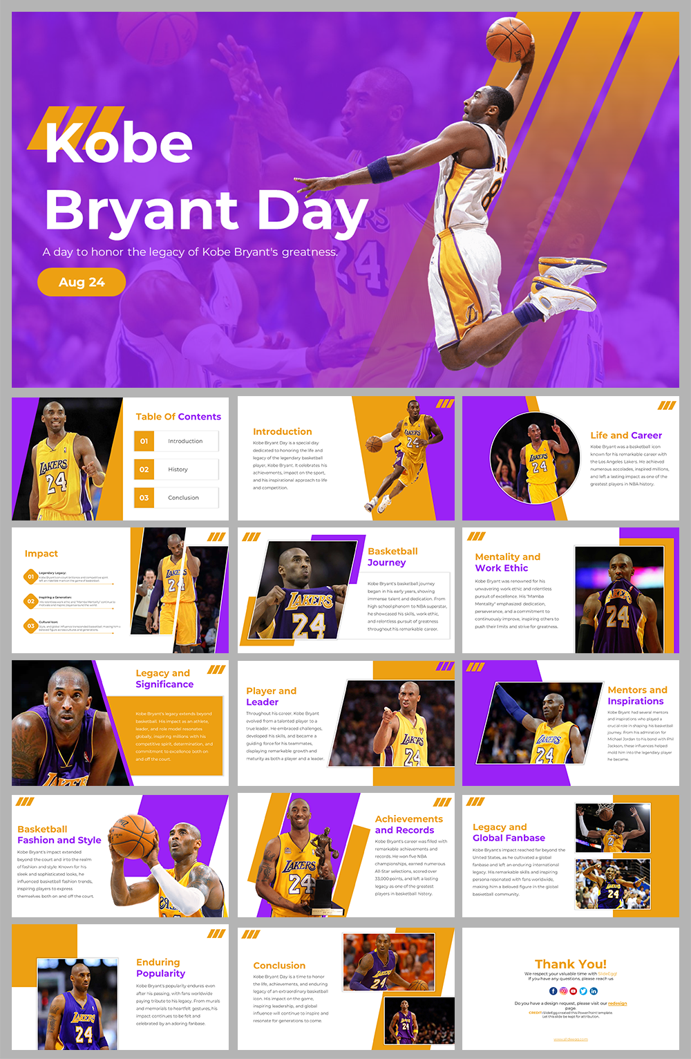 Kobe Bryant Day PowerPoint And Google Slides Templates