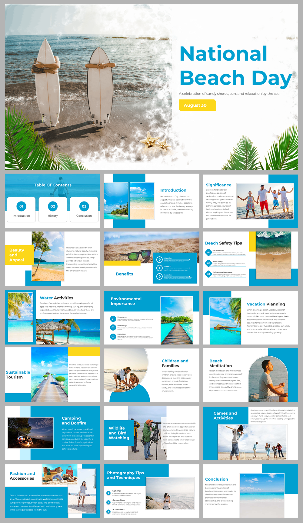 Try This National Beach Day PPT And Google Slides Themes