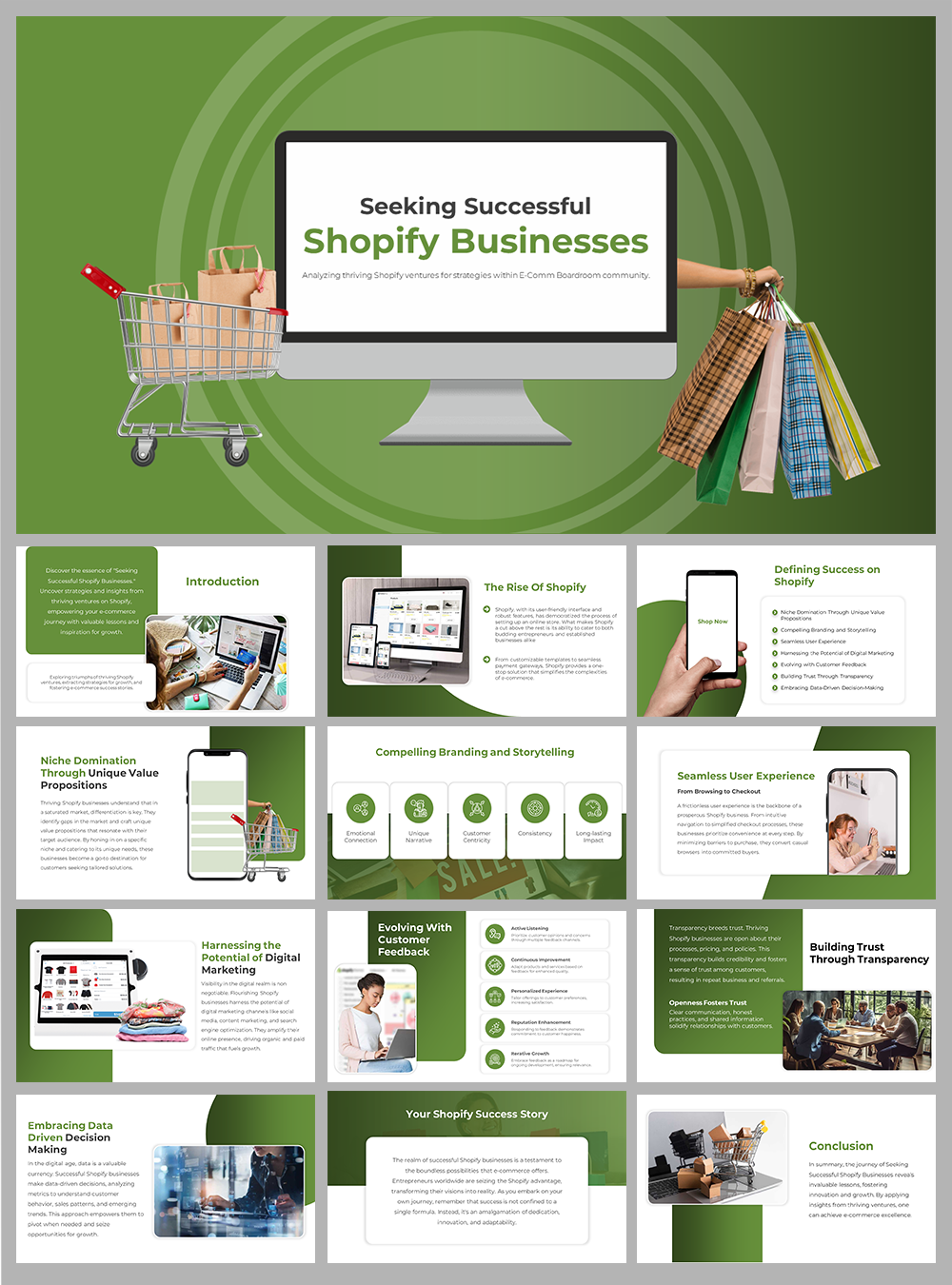 Seeking Successful Shopify Businesses Google Slides Themes