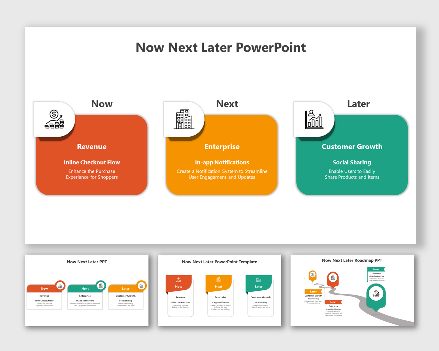 Discover Now Next Later PowerPoint And Google Slides Themes