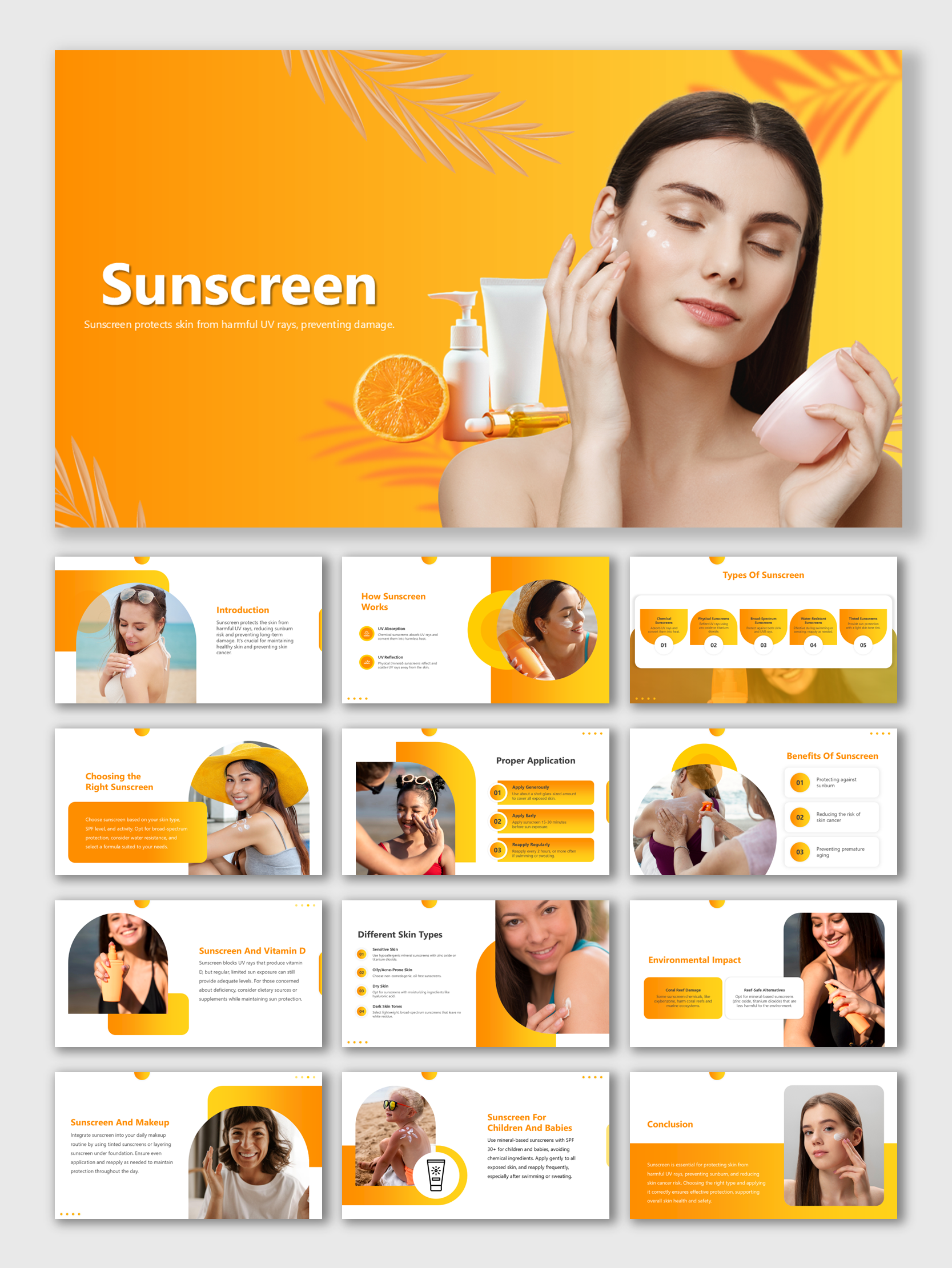 Get Sunscreen PPT, Google Slides And Canva Templates