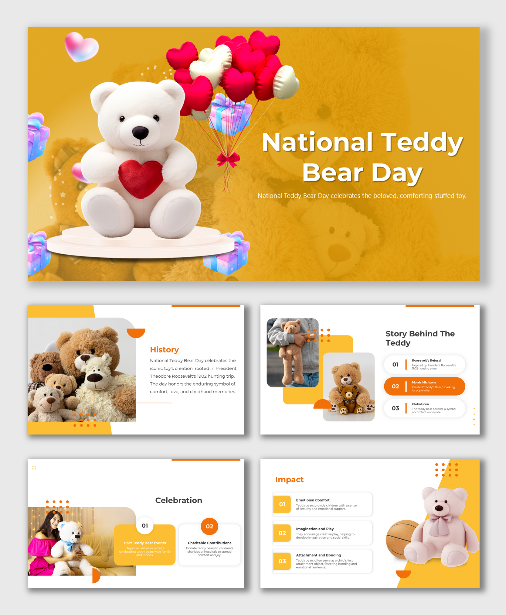 National Teddy Bear Day Google Slides And Canva Templates
