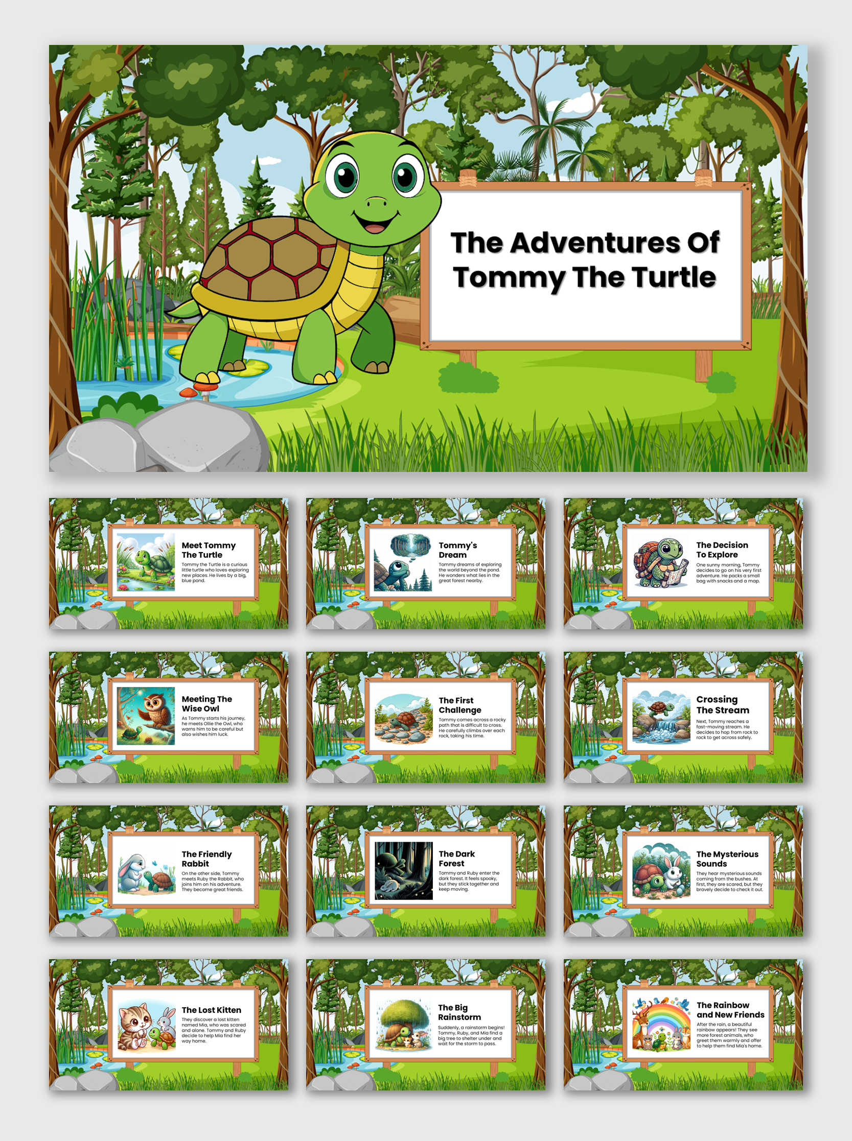 The Adventures Of Tommy The Turtle Story Google Slides