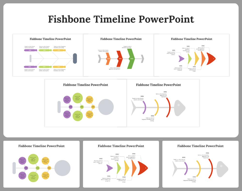 Fishbone Timeline PPT Presentation and Google Slides Themes