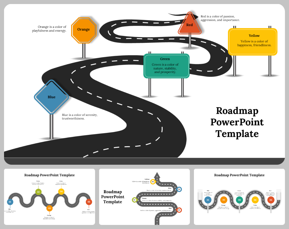 Blank Road Map Template Cross Road PowerPoint Template Slidevilla