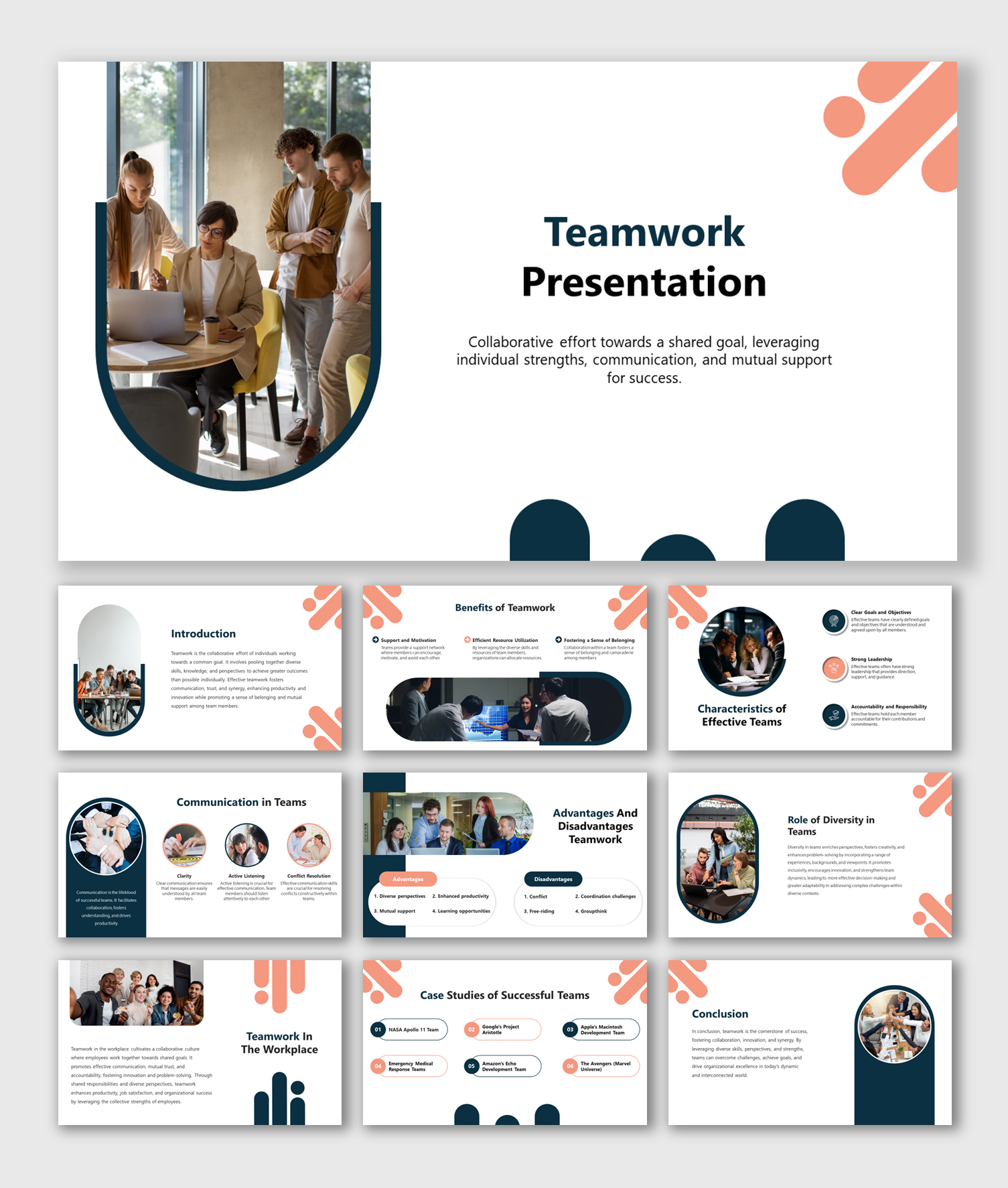 Instant Download Teamwork PPT And Google Slides Template