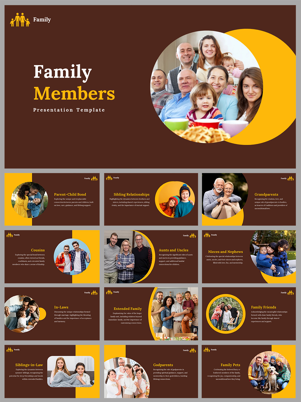 Family Members PowerPoint and Google Slides Templates