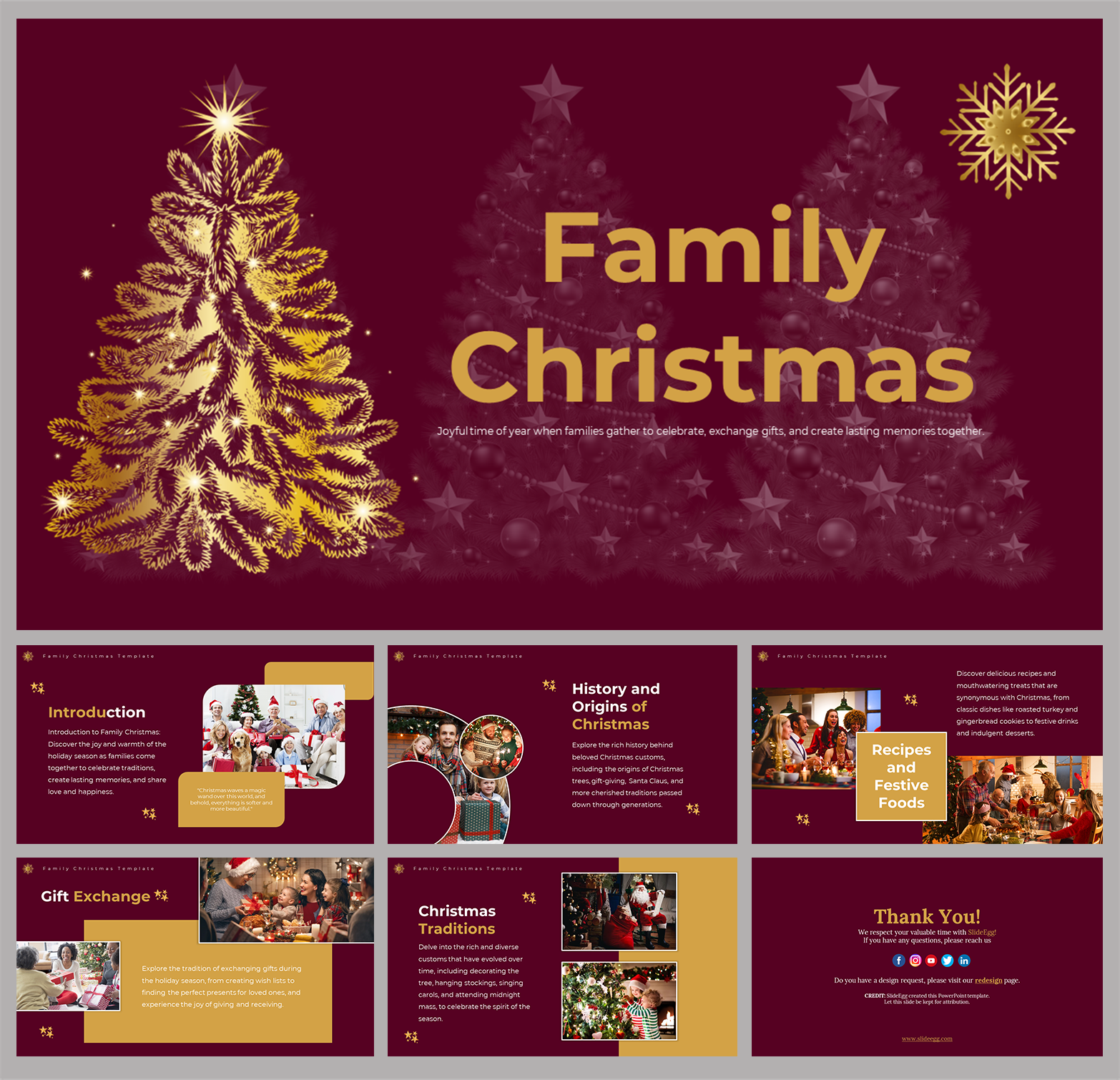 Family Christmas PowerPoint And Google Slides Themes