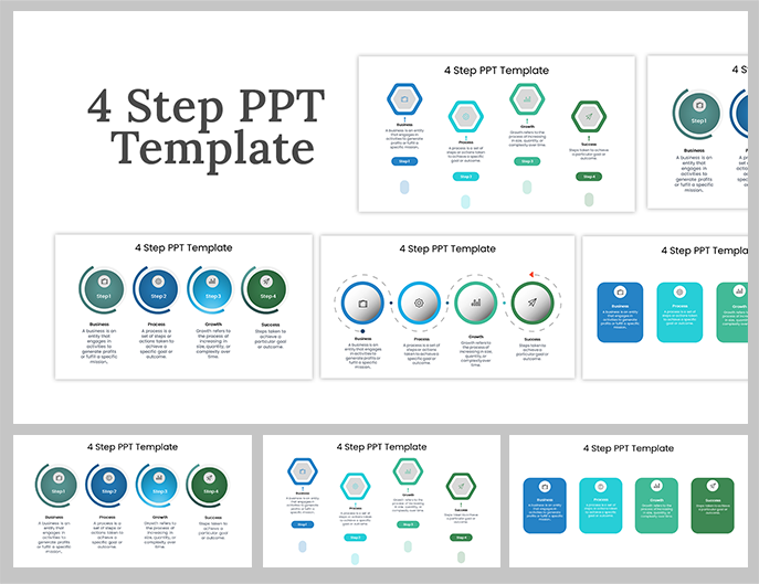 4 Step Evolving Process Powerpoint Template