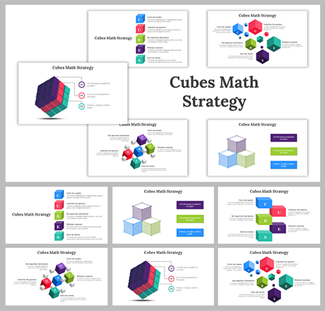 Cubes Math Strategy PowerPoint and Google Slides Themes
