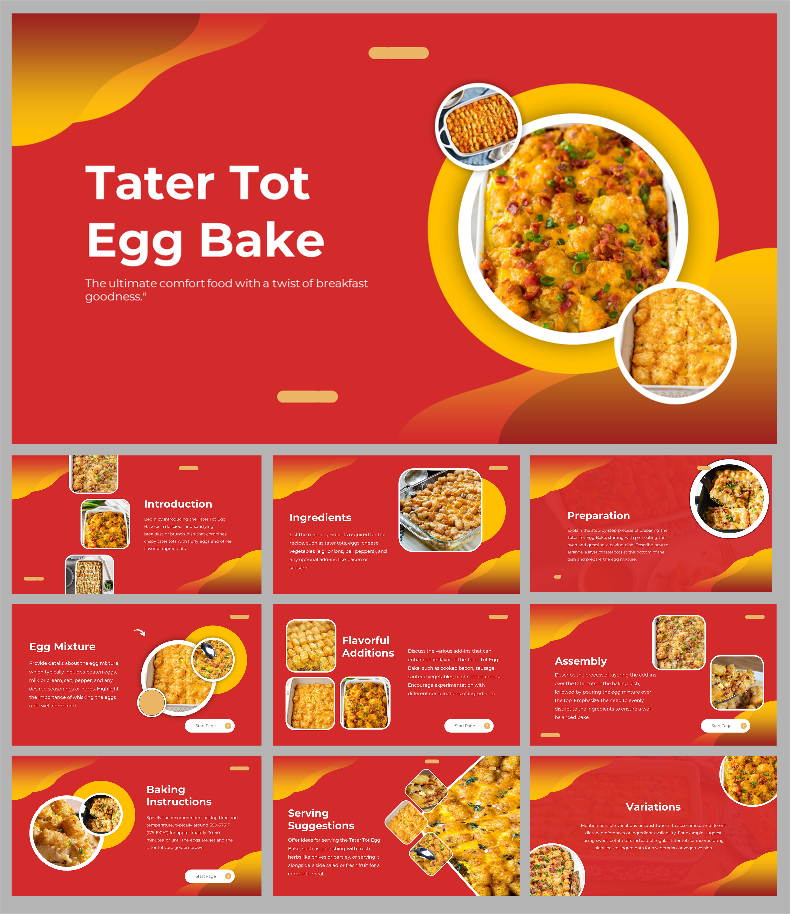 Tater Tot Egg Bake PPT And Google Slides Templates