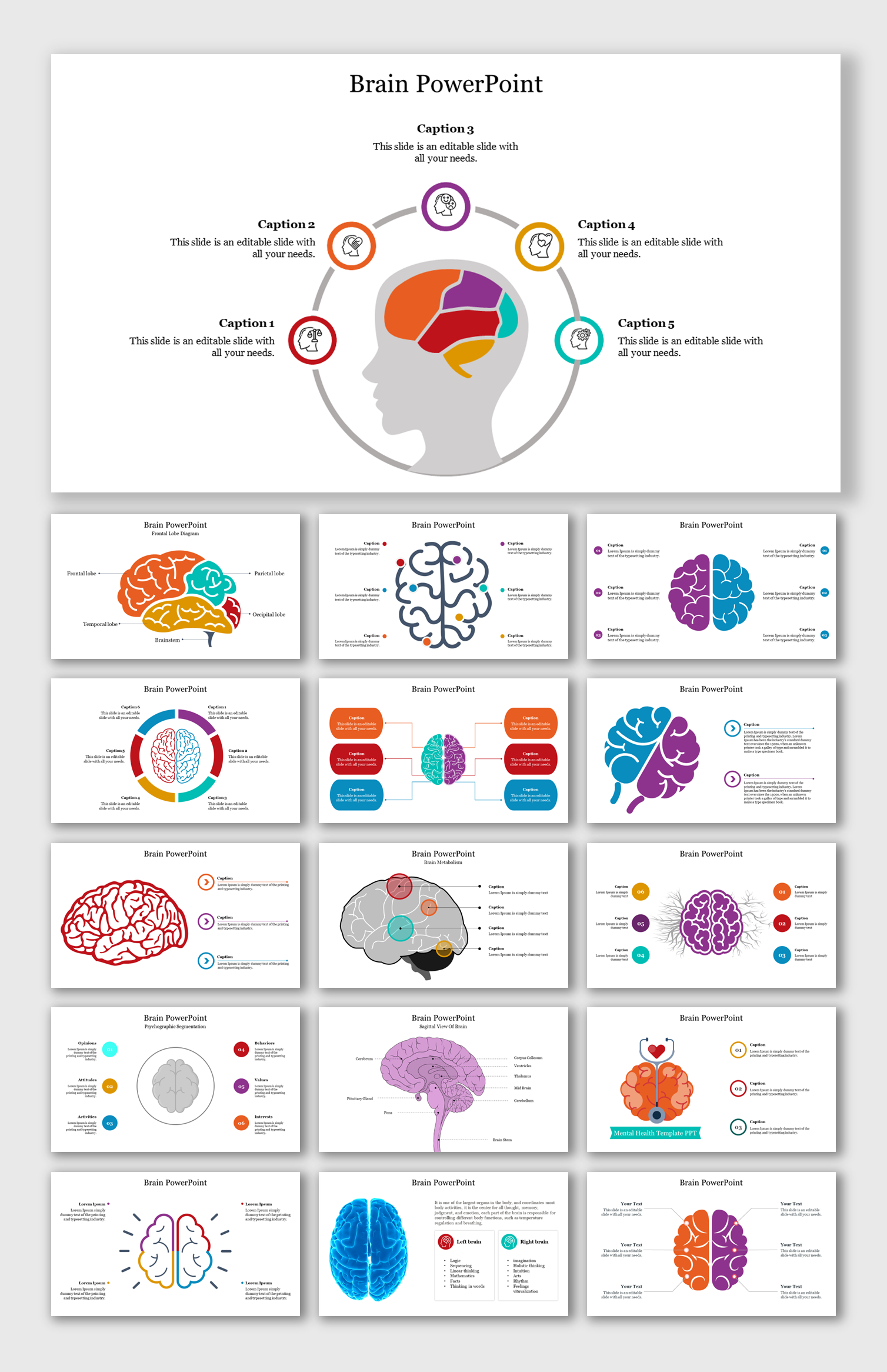 Download Brain Presentation PowerPoint And Google Slides