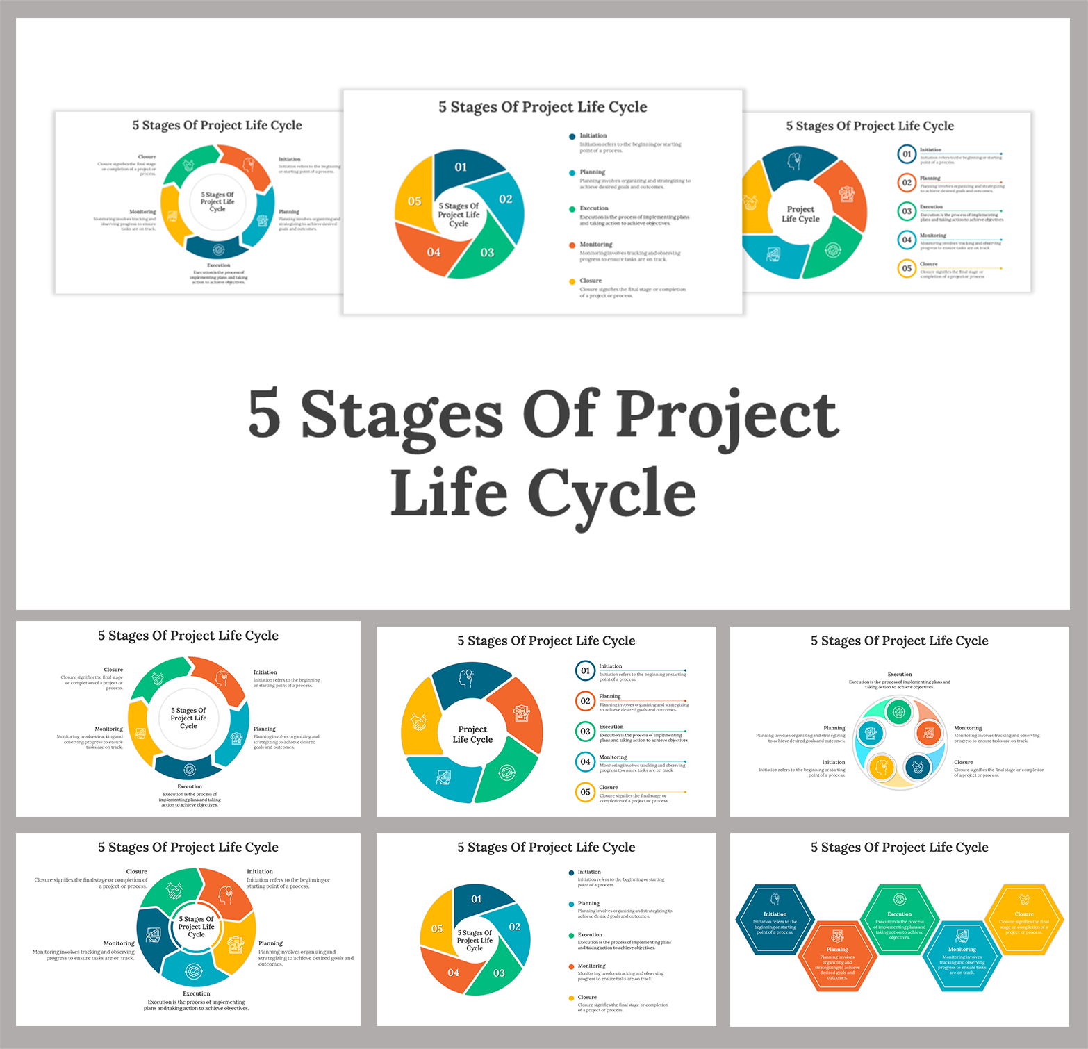 5 Stages Of Project Life Cycle PowerPoint And Google Slides