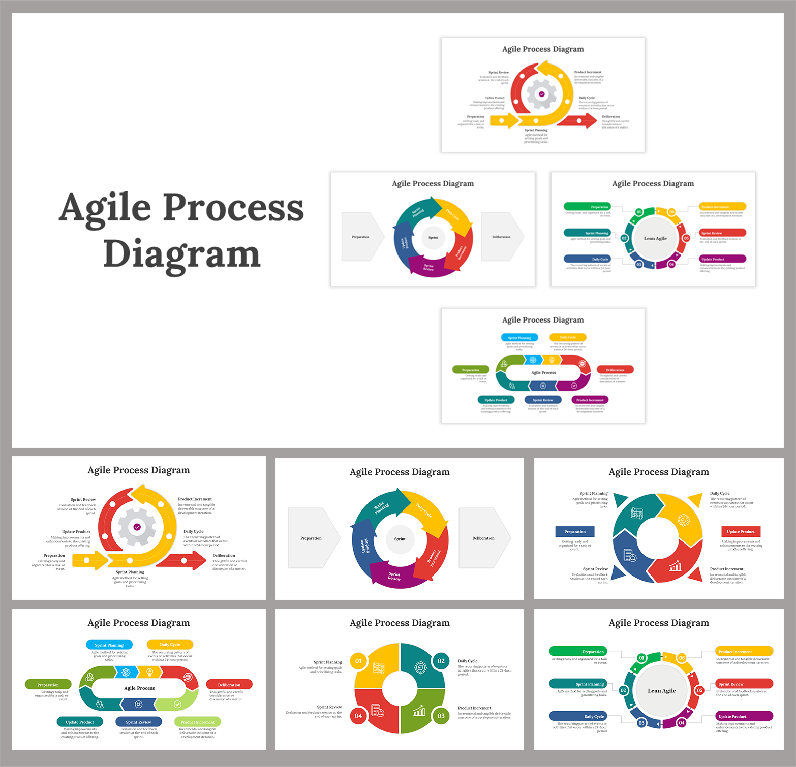 Agile Methodology Process Diagram Flat Powerpoint Design Agile Scrum